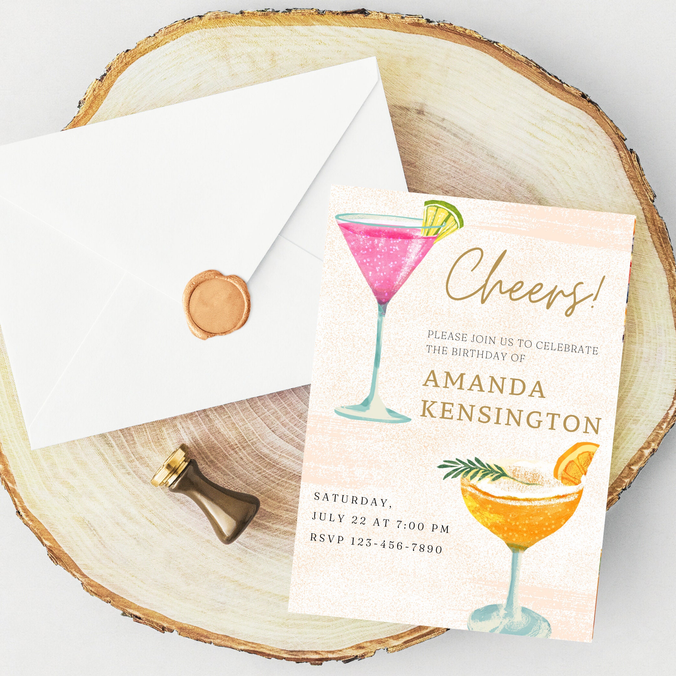 Cocktail Birthday Party Invitation Cocktail 35 Birthday - Etsy