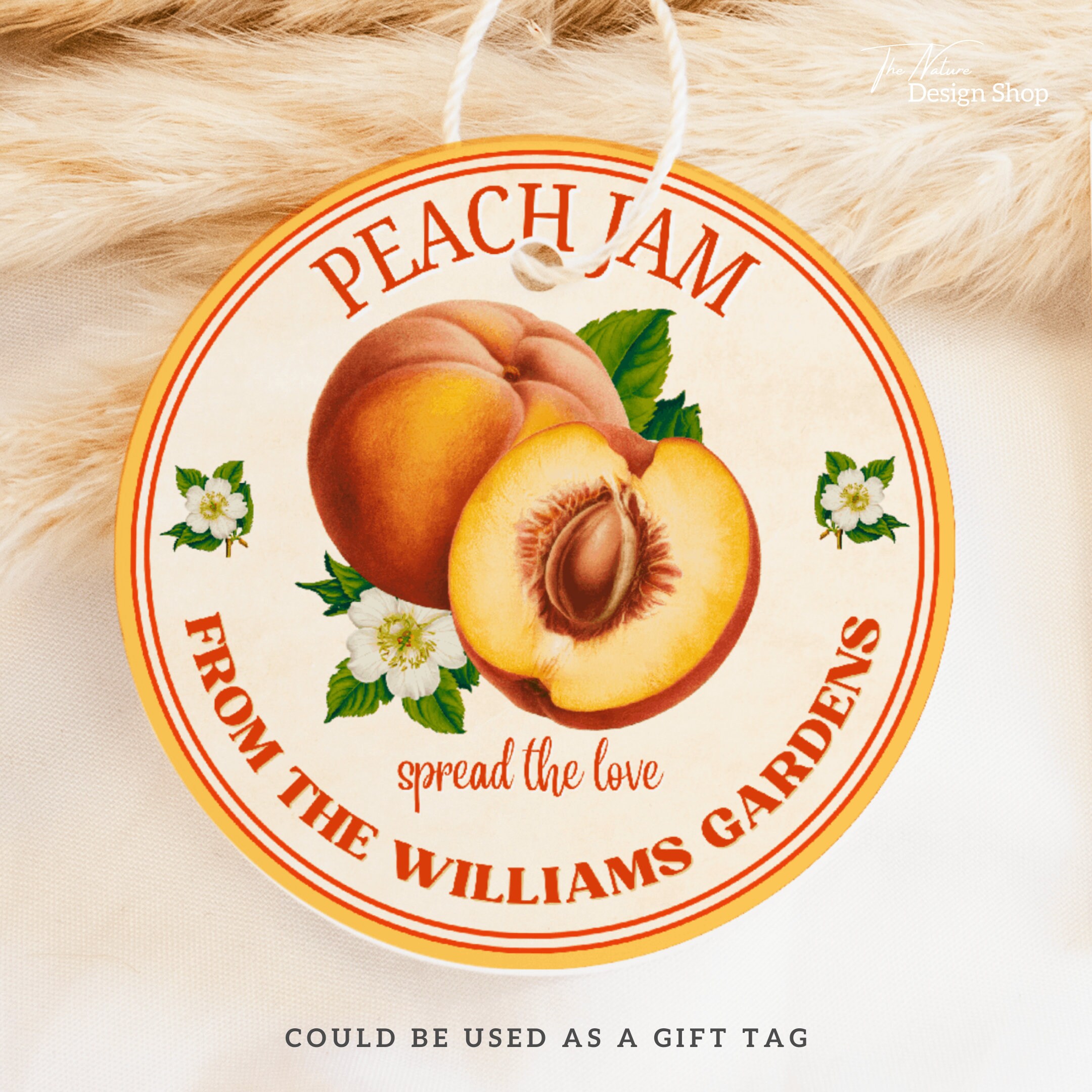 Editable Peach Jam Sticker Peach Jam Favor Stickers Template Jam Jar ...