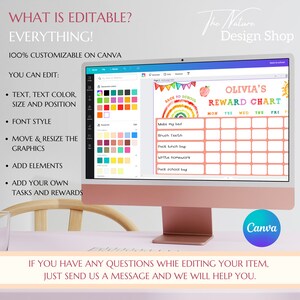 EDITABLE Back to School Kids Reward Chart School Routine Checklist for ...