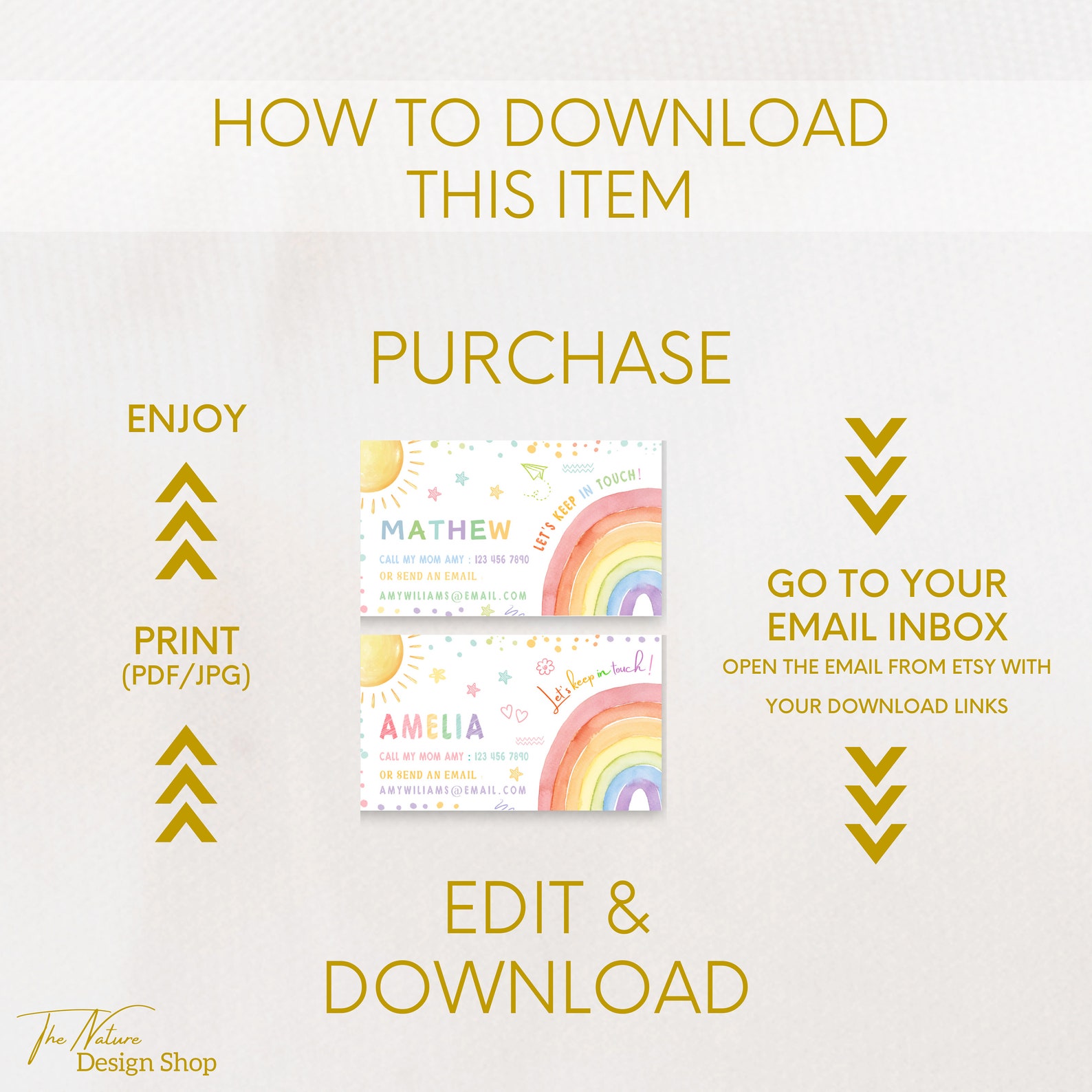 Kids Contact Cards Kids Playdate Cards Kids Keep in Touch for Kids ...