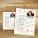 Meet the Teacher Editable Template Teacher Kindergarten Letter Template ...