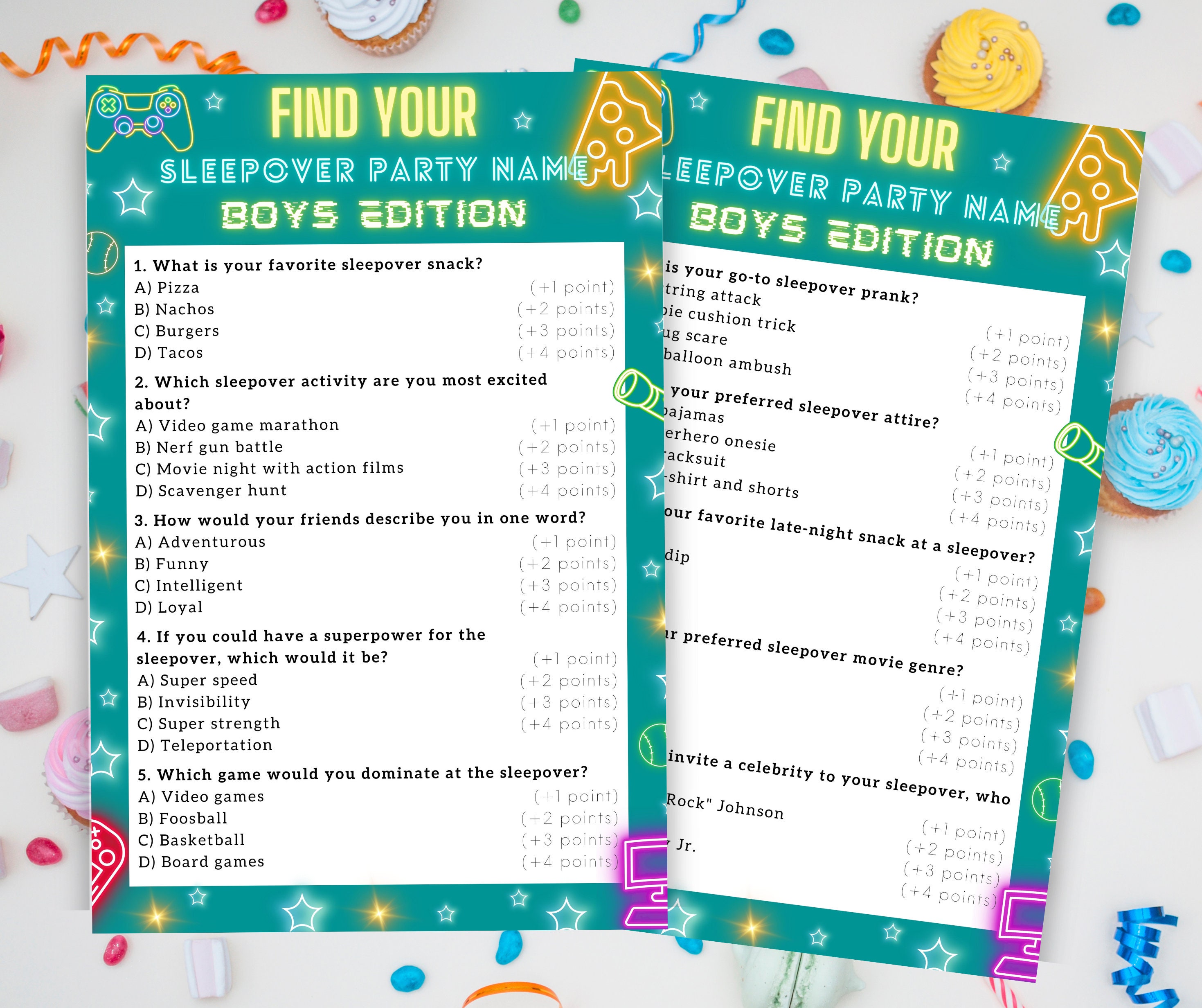 Sleepover Party Game Sleepover Birthday Ideas Tween Sleepover Games Boy ...