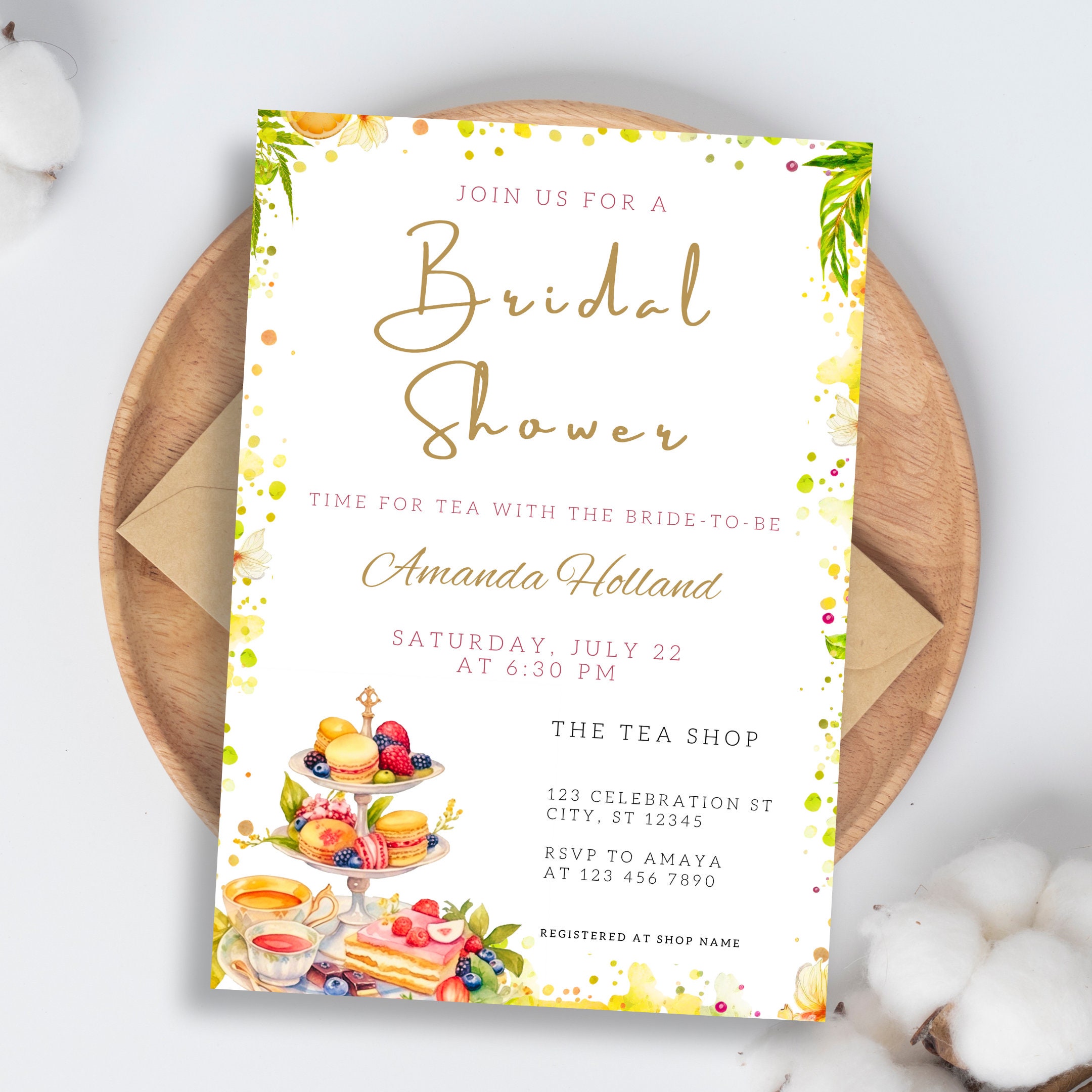 Tea With the Bride to Be Invitations Afternoon Tea Invitations High Tea ...