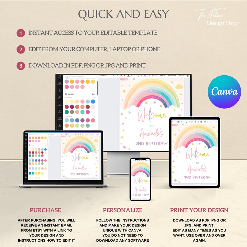 Editable Rainbow Welcome Sign Birthday Welcome Sign Rainbow Birthday ...