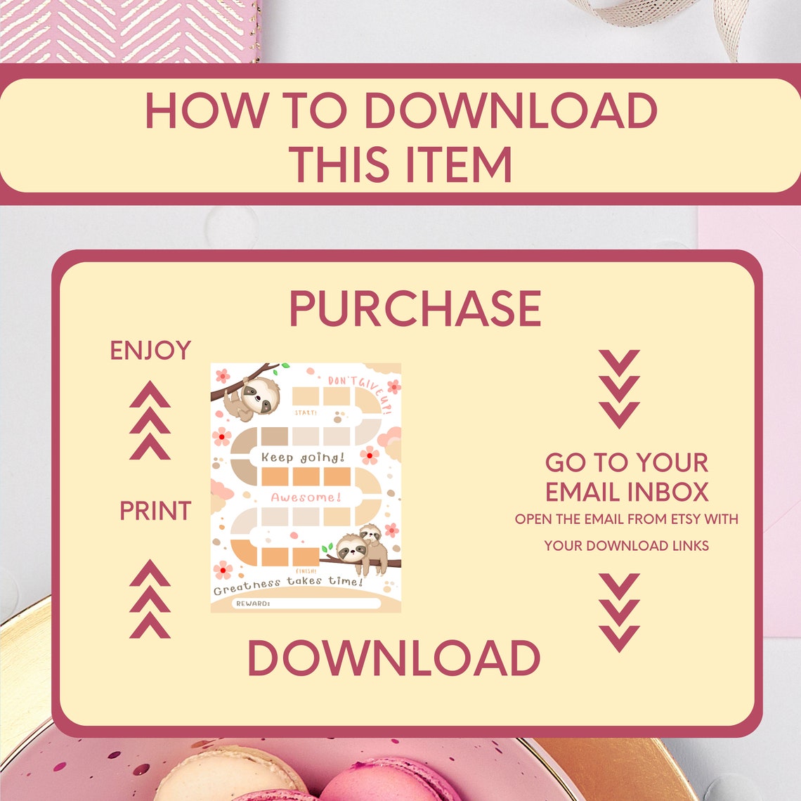Sloth Reward Chart for Kids Daily Routine Chart Kids Chore Chart Kids ...
