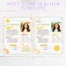 Meet the Teacher Editable Template Teacher Boho Rainbow Teacher Canva ...