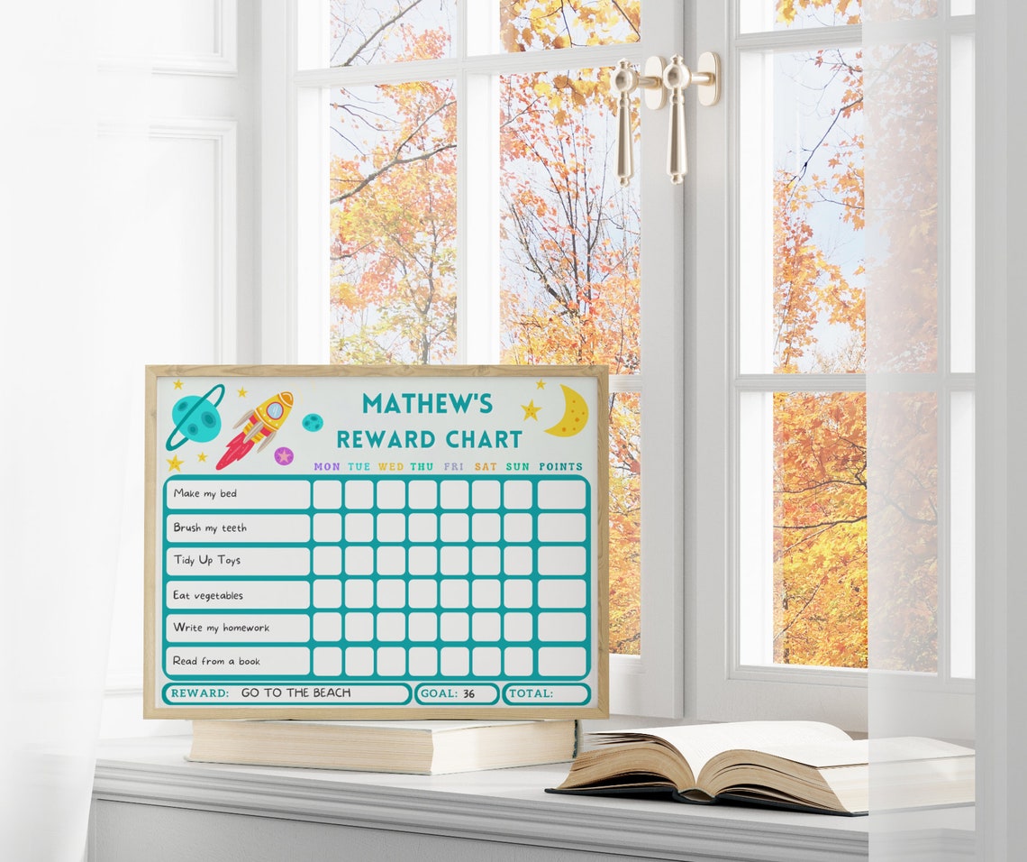 Editable Space Reward Chart Outer Space Reward Chart Boy Bed - Etsy