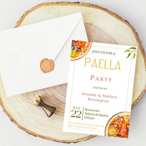 Paella Invitation Paella Party Invitation Paella Party Invite Spanish ...