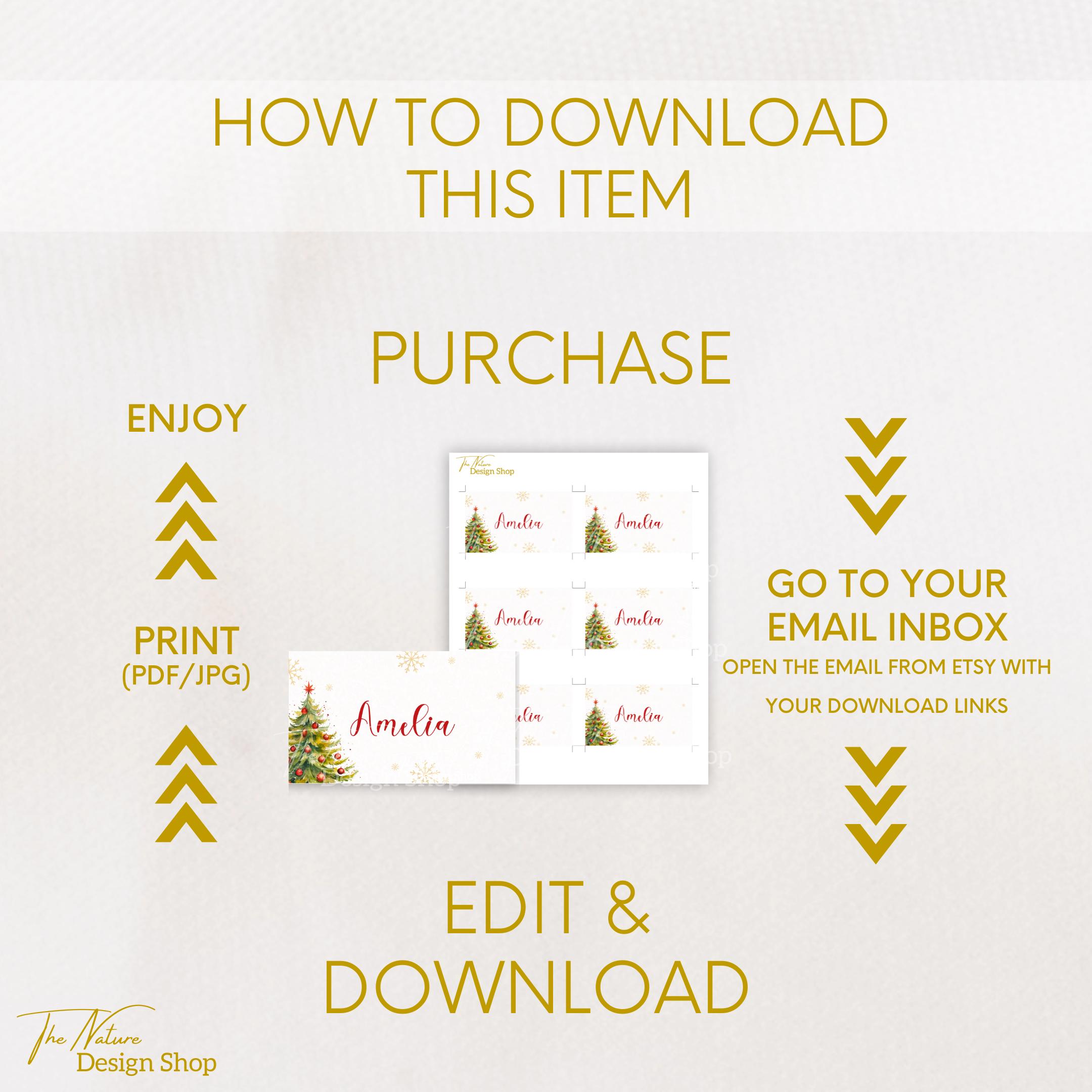 Editable Christmas Name Tag Template Christmas Name Label Name Card ...