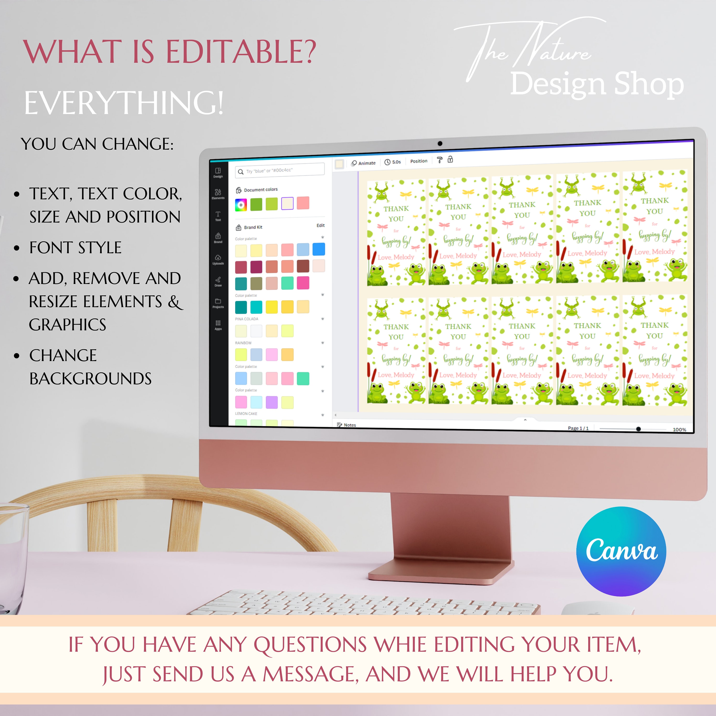 EDITABLE Frog Thank You Tag Frog Favor Tag Frog Birthday Decorations ...