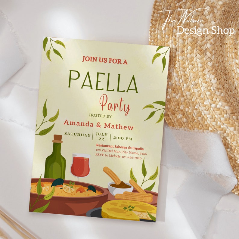 Paella Invitation Paella Party Invitation Paella Party Invite Spanish ...
