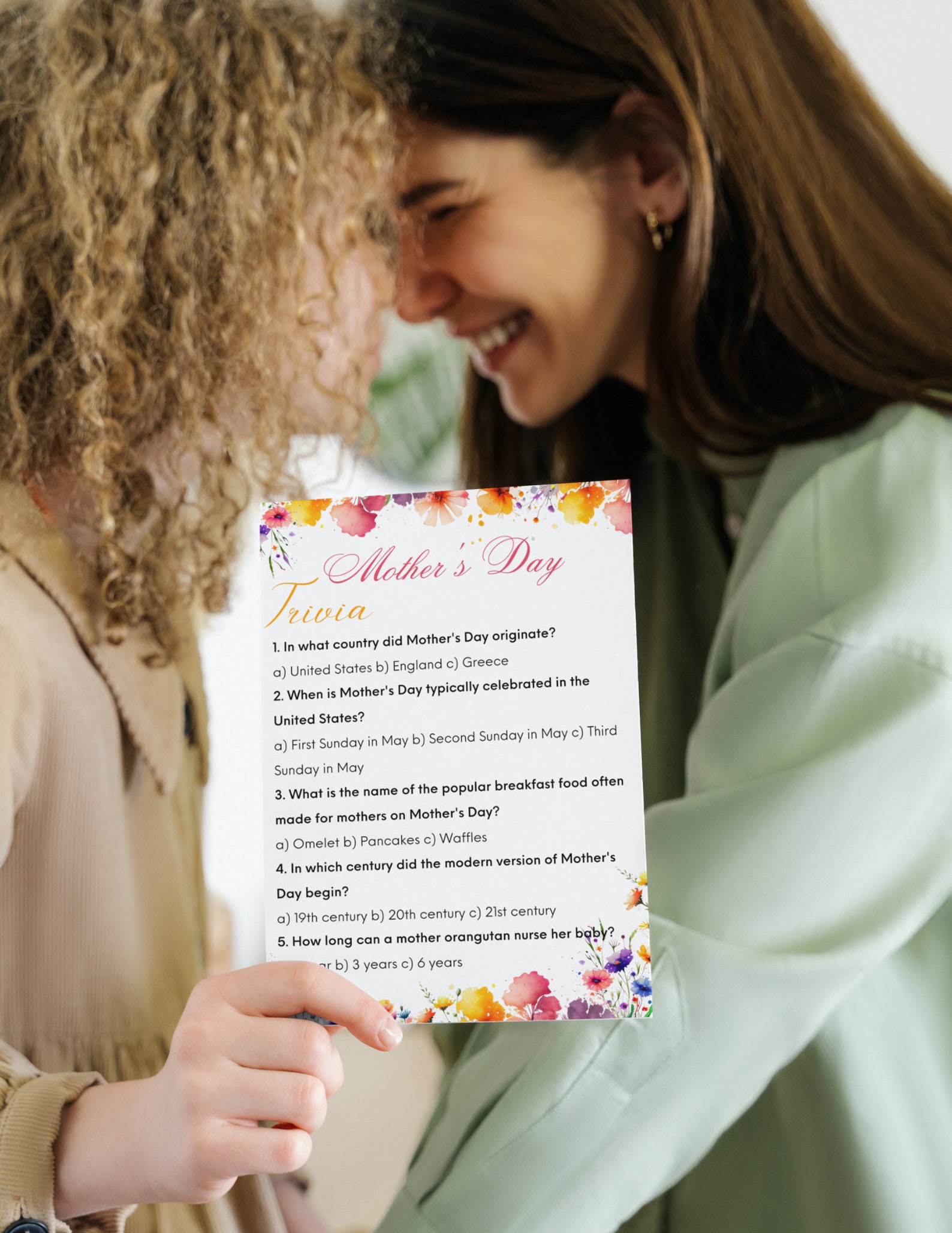 Mothers Day Trivia Game Mothers Day Kids Activities Mothers - Etsy