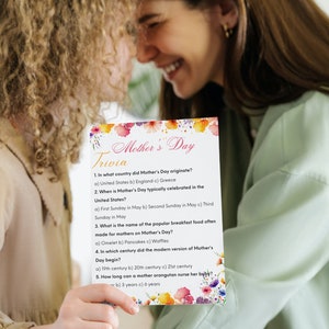 Mother’s Day Trivia Game Mother’s Day Kids Activities Mothers Day Party ...