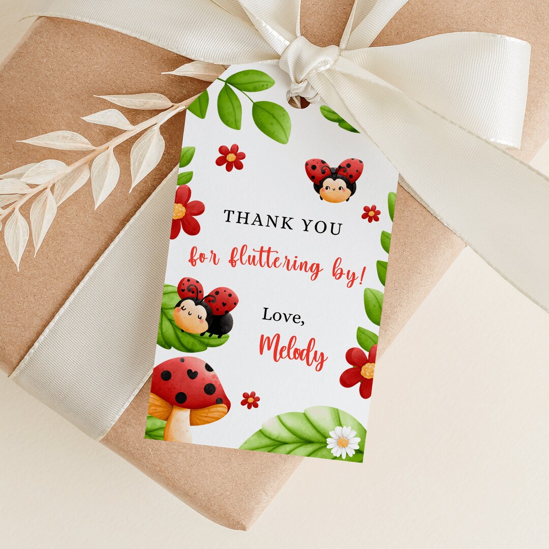 Ladybug Birthday Tag Ladybug Favor Tags Ladybug Party Favor Ladybug ...