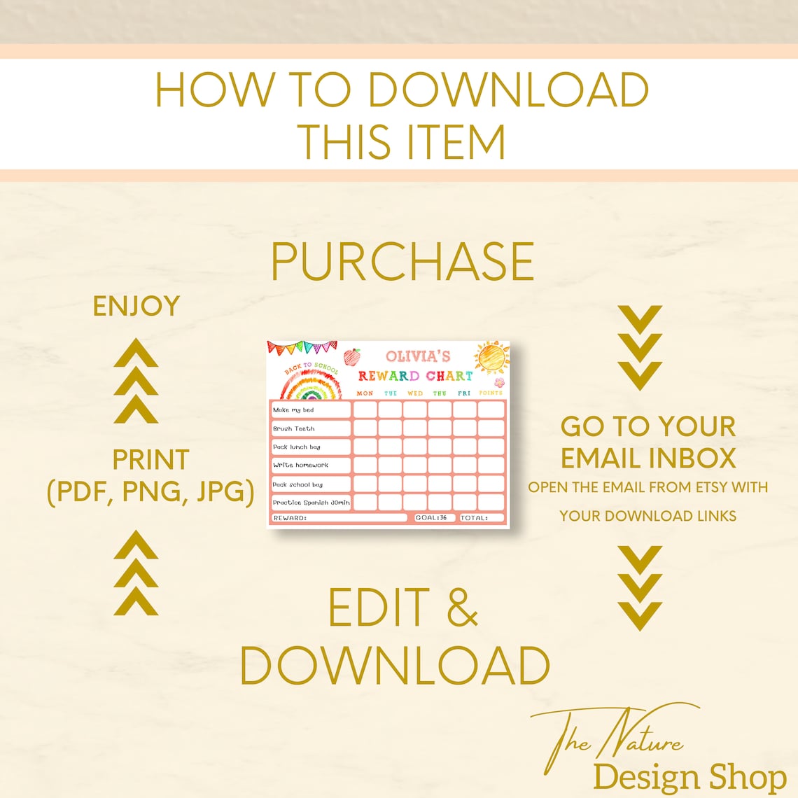 EDITABLE Back to School Kids Reward Chart School Routine - Etsy