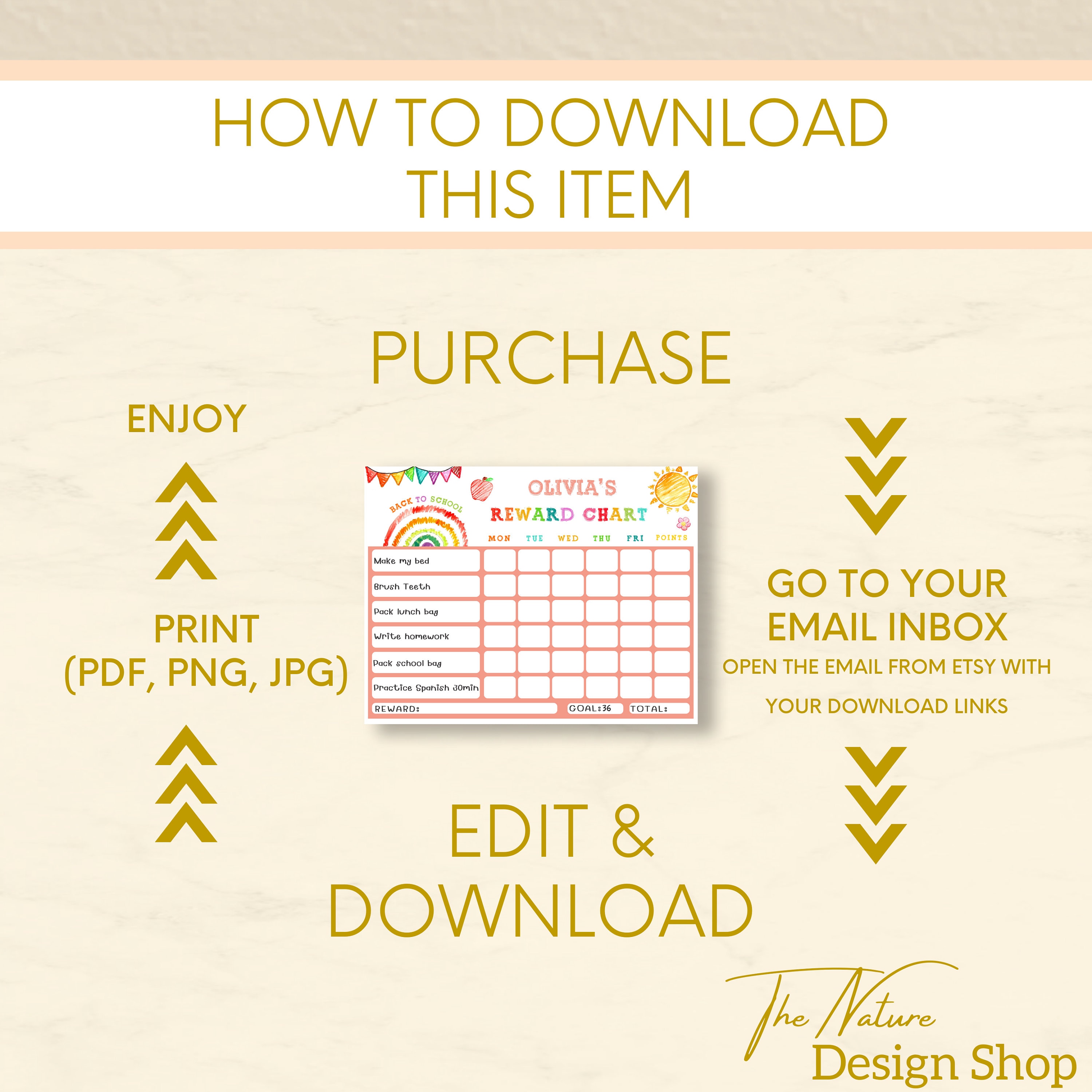 EDITABLE Back to School Kids Reward Chart School Routine Checklist for ...