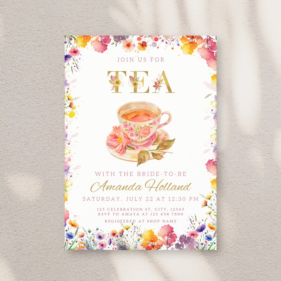 Afternoon Tea Invitation Tea With the Bride to Be Invitation High Tea ...