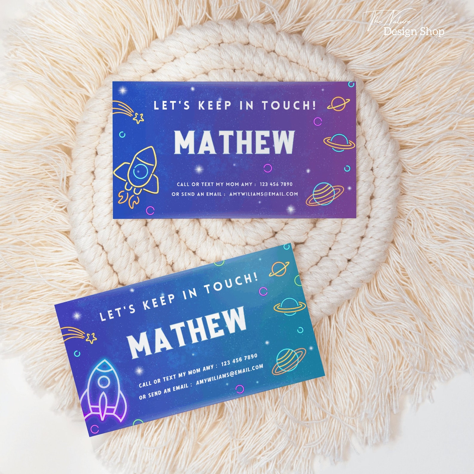 Contact Cards Kids Playdate Cards Boys Keep in Touch for Kids Playdate ...