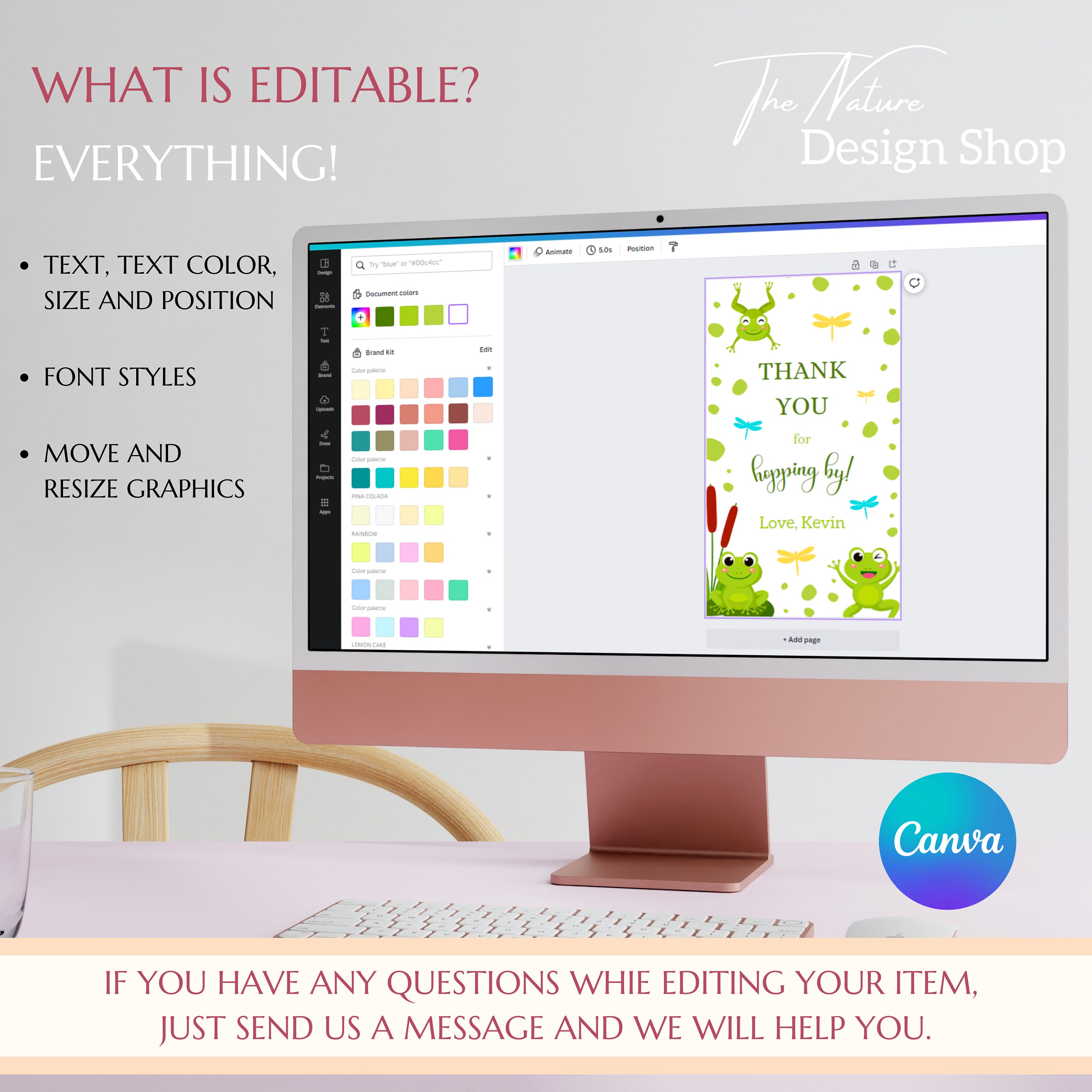 EDITABLE Frog Thank You Tag Frog Favor Tag Frog Birthday Decorations ...