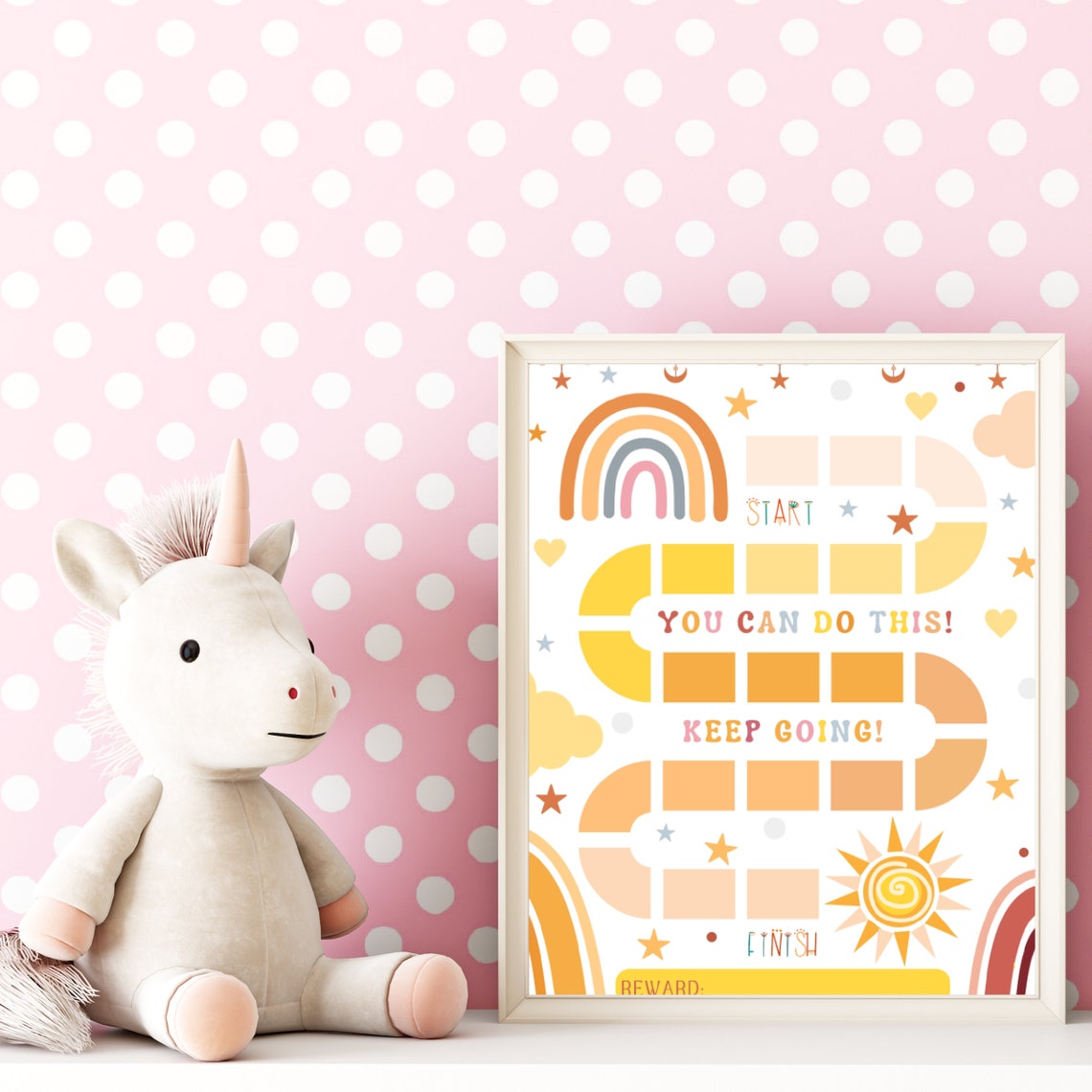 Boho Rainbow Reward Chart for Kids Daily Routine Chart Kids Chore Chart ...