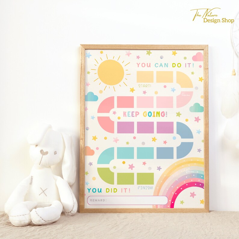 Rainbow Reward Chart Toddler Reward Chart for Kids Potty Training Chart ...