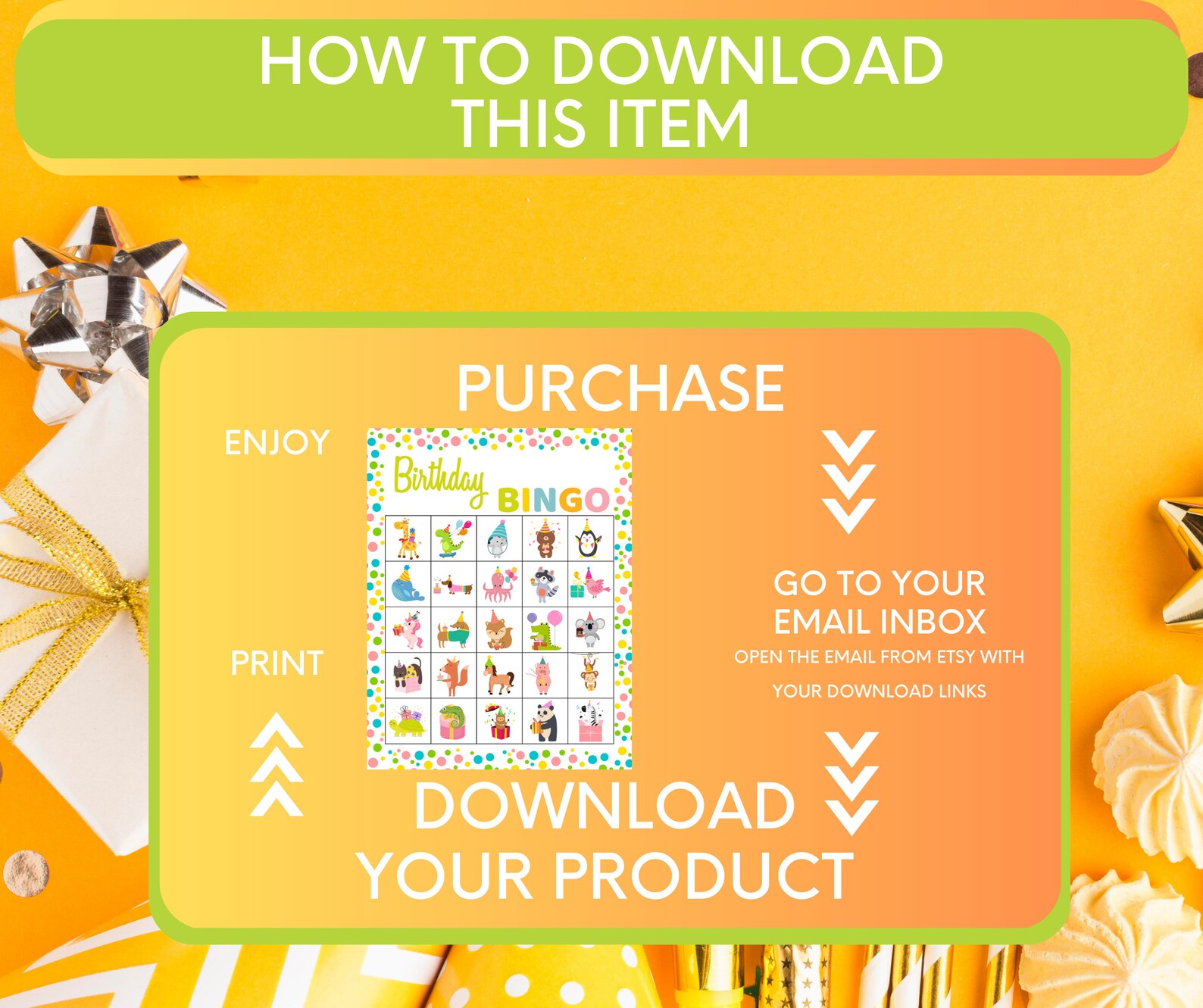 Kids Birthday Bingo Game Kids Party Games Birthday Animals Party Kids ...