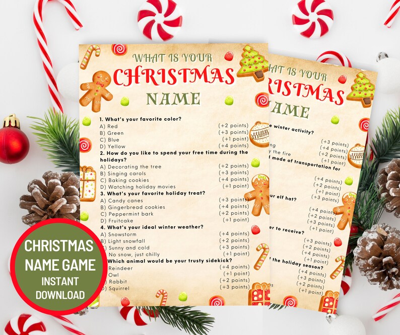 What is Your Christmas Name Game Xmas Party Games Classroom Zoom Games ...