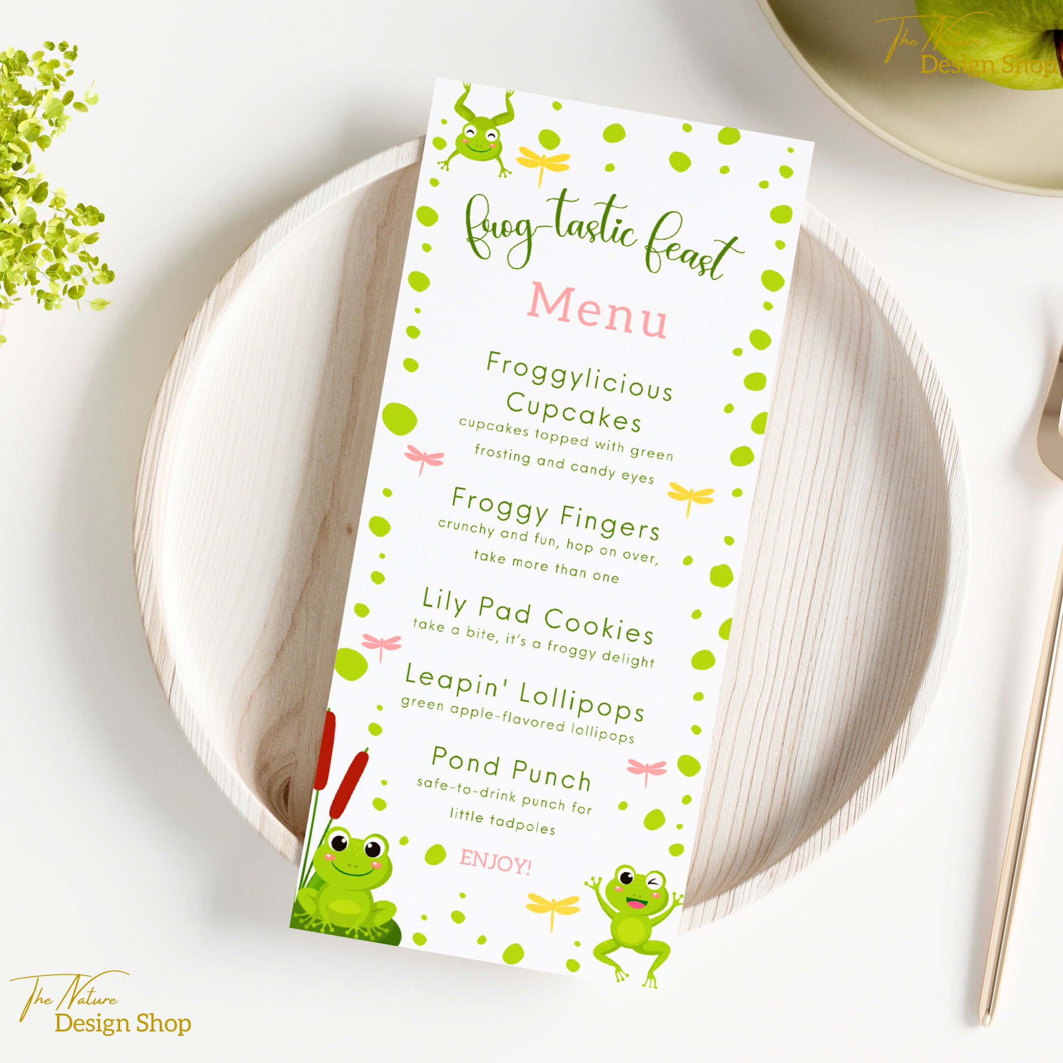 EDITABLE Frog Birthday Menu Frog Birthday Decorations Frog - Etsy