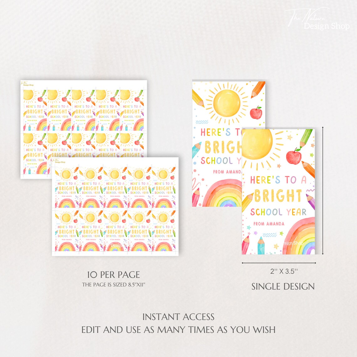 Editable Back to School Tag First Day of School Treat Tag School Gifts ...