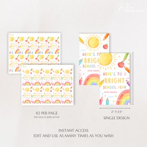 Editable Back to School Tag First Day of School Treat Tag School Gifts ...