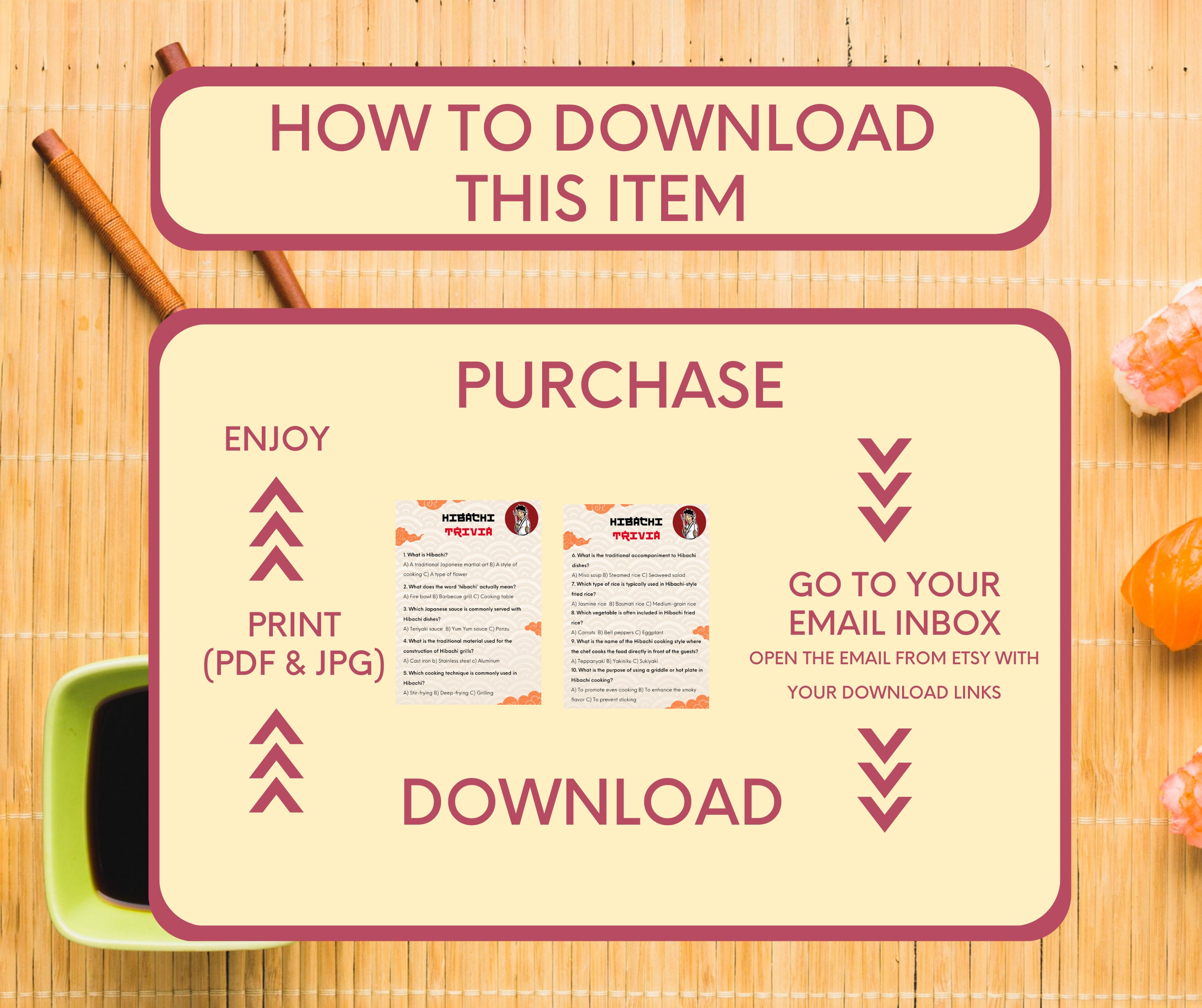 Hibachi Game Hibachi Party Favors Hibachi Birthday Party Hibachi Themed ...