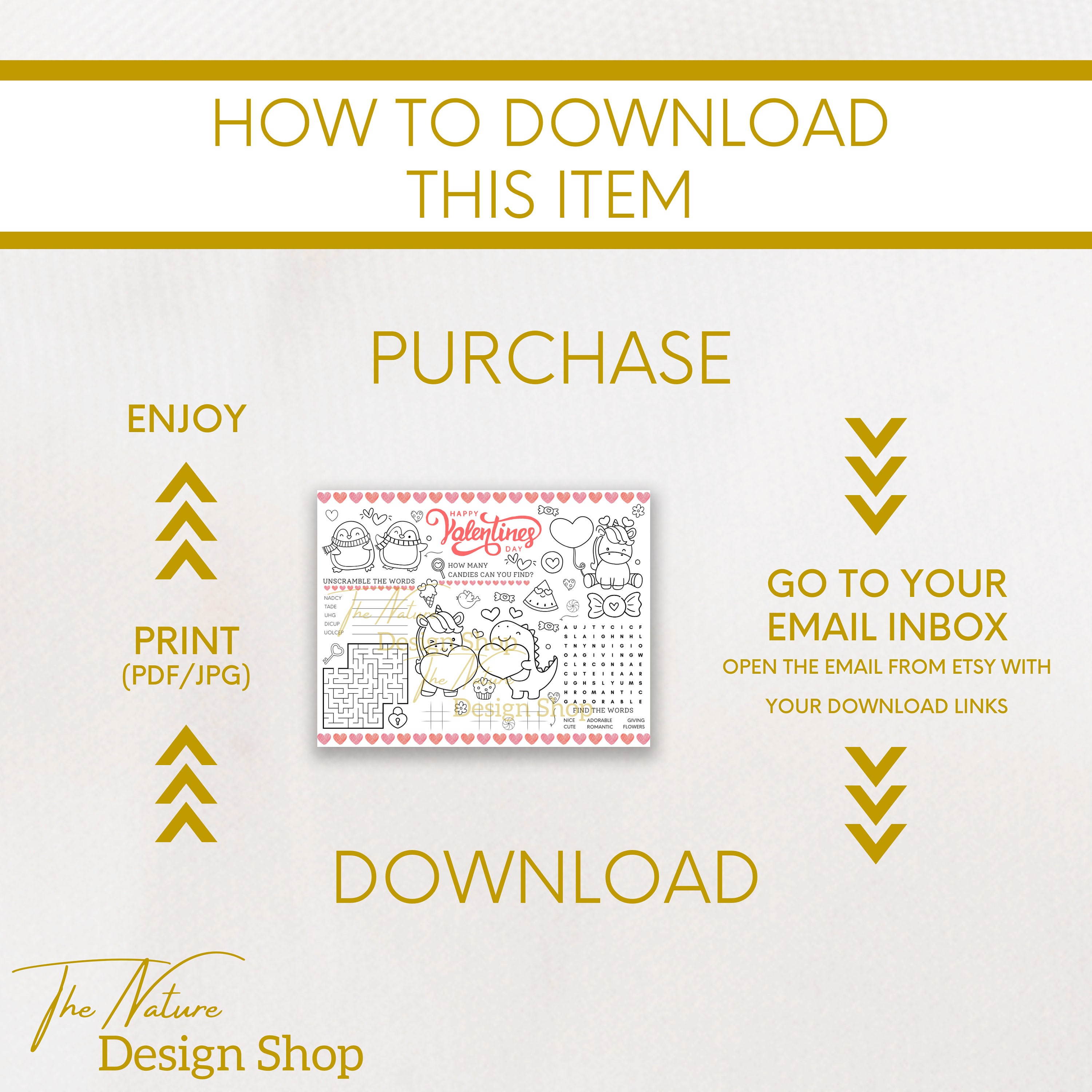 Valentines Coloring Placemat Valentines Coloring Sheet Valentine ...