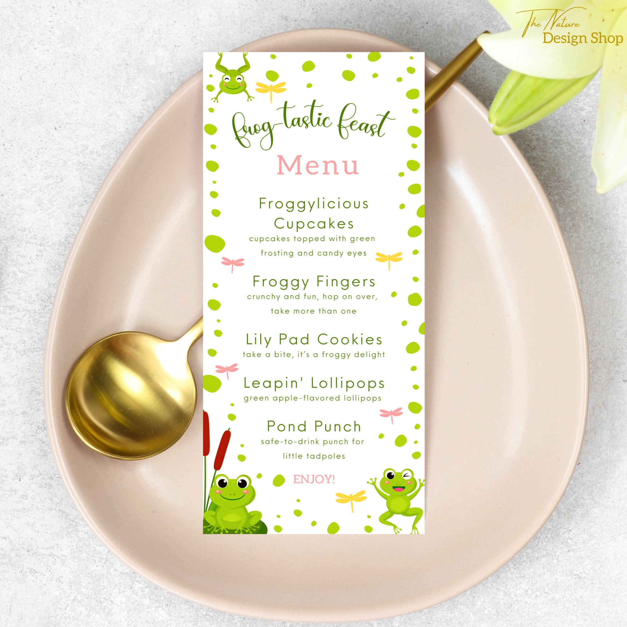 EDITABLE Frog Birthday Menu Frog Birthday Decorations Frog - Etsy