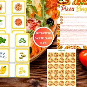 Pizza Bingo Pizza Birthday Bingo Game Kids Birthday Bingo Pizza Party ...