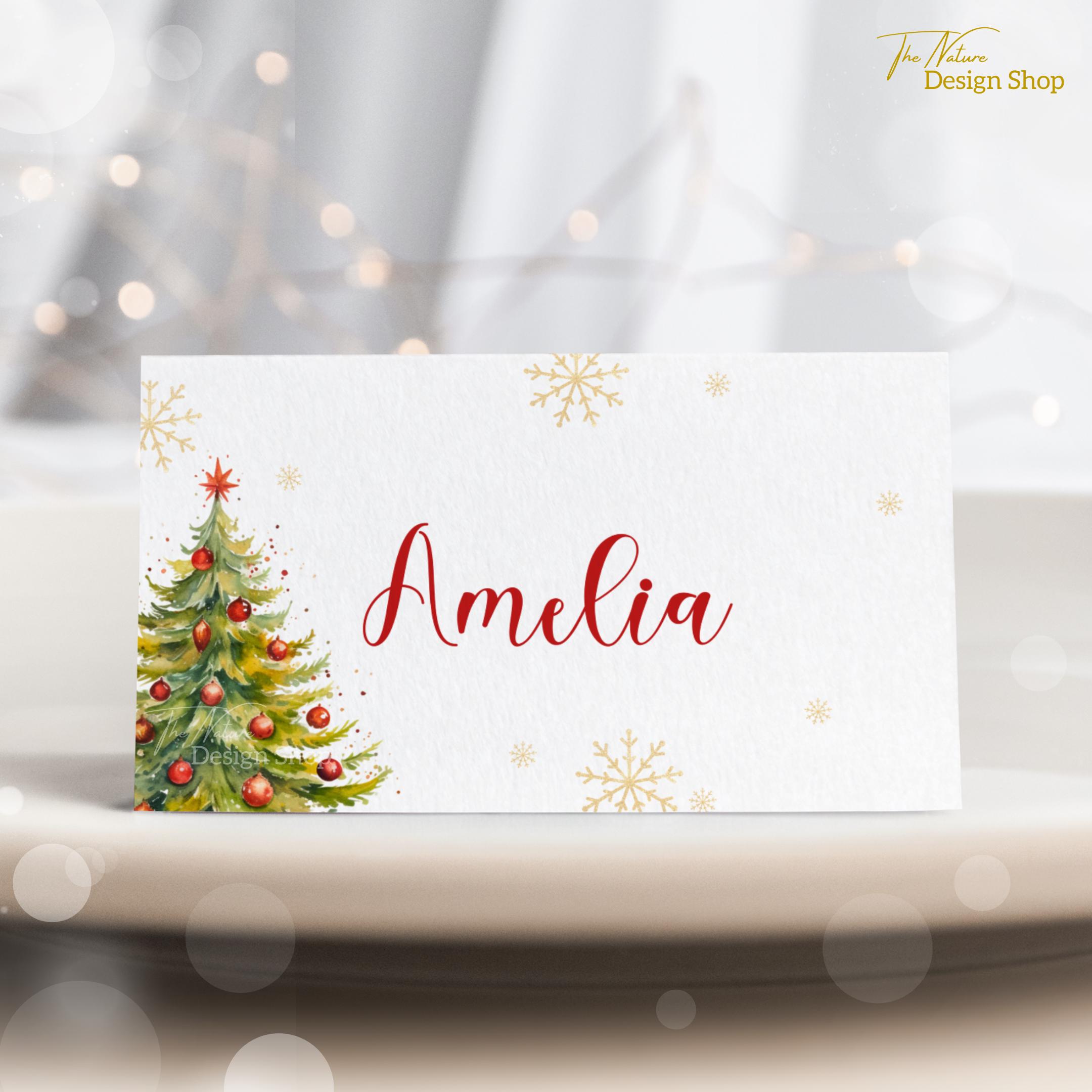 Editable Christmas Name Tag Template Christmas Name Label Name Card ...