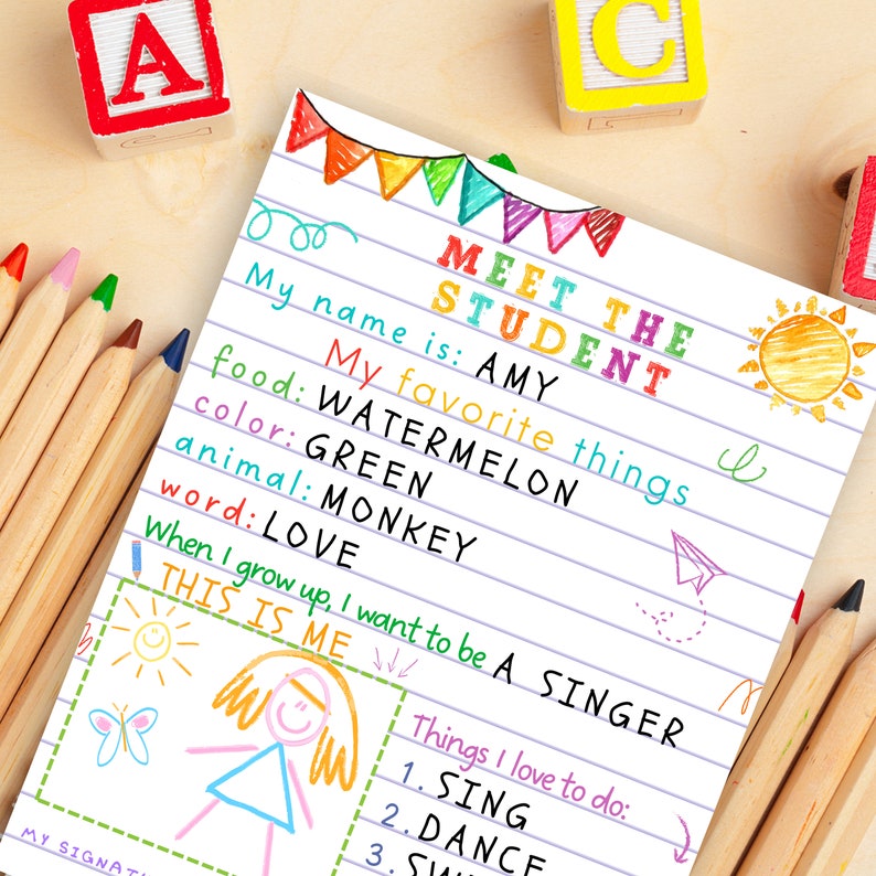 Meet the Student Letter Template Teacher Kindergarten First Day of ...