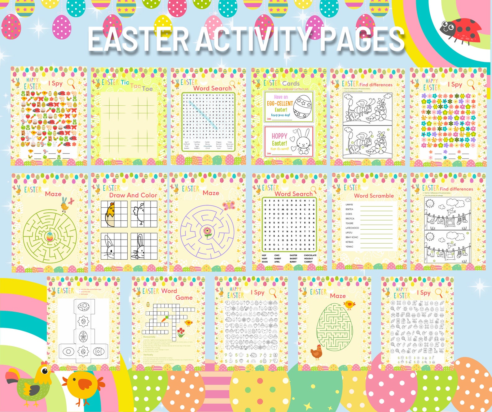 Easter Activity Bundle for Kids Easter Games Printable Family Easter ...