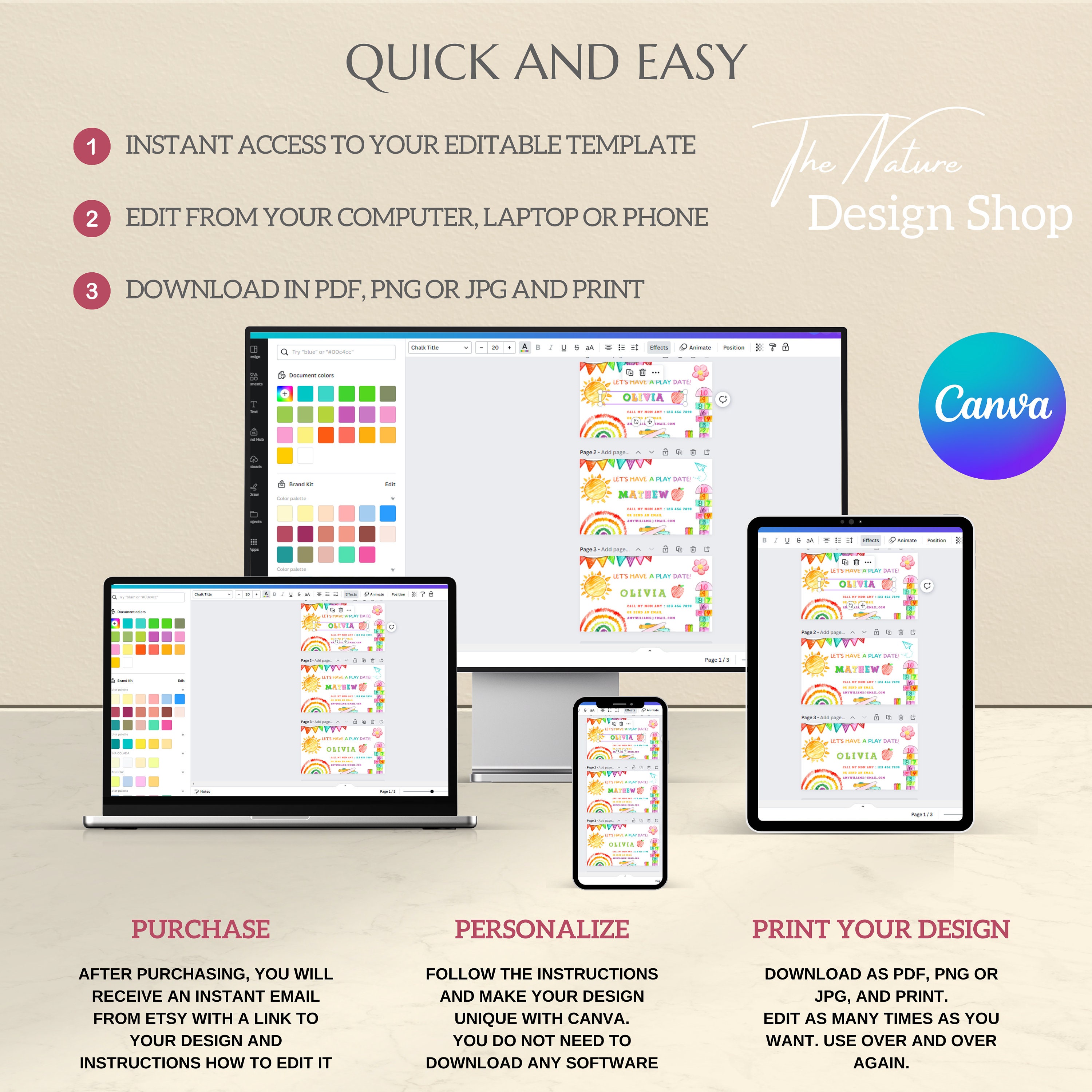 Back to School Kids Contact Cards Kids Business Cards Keep in Touch ...