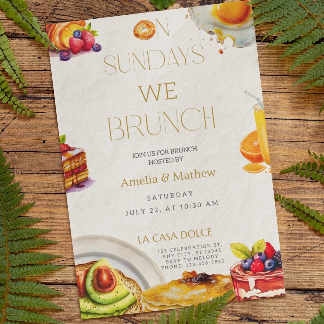 Brunch Invitation on Sundays We Brunch Flyer Seventeen and Brunch ...