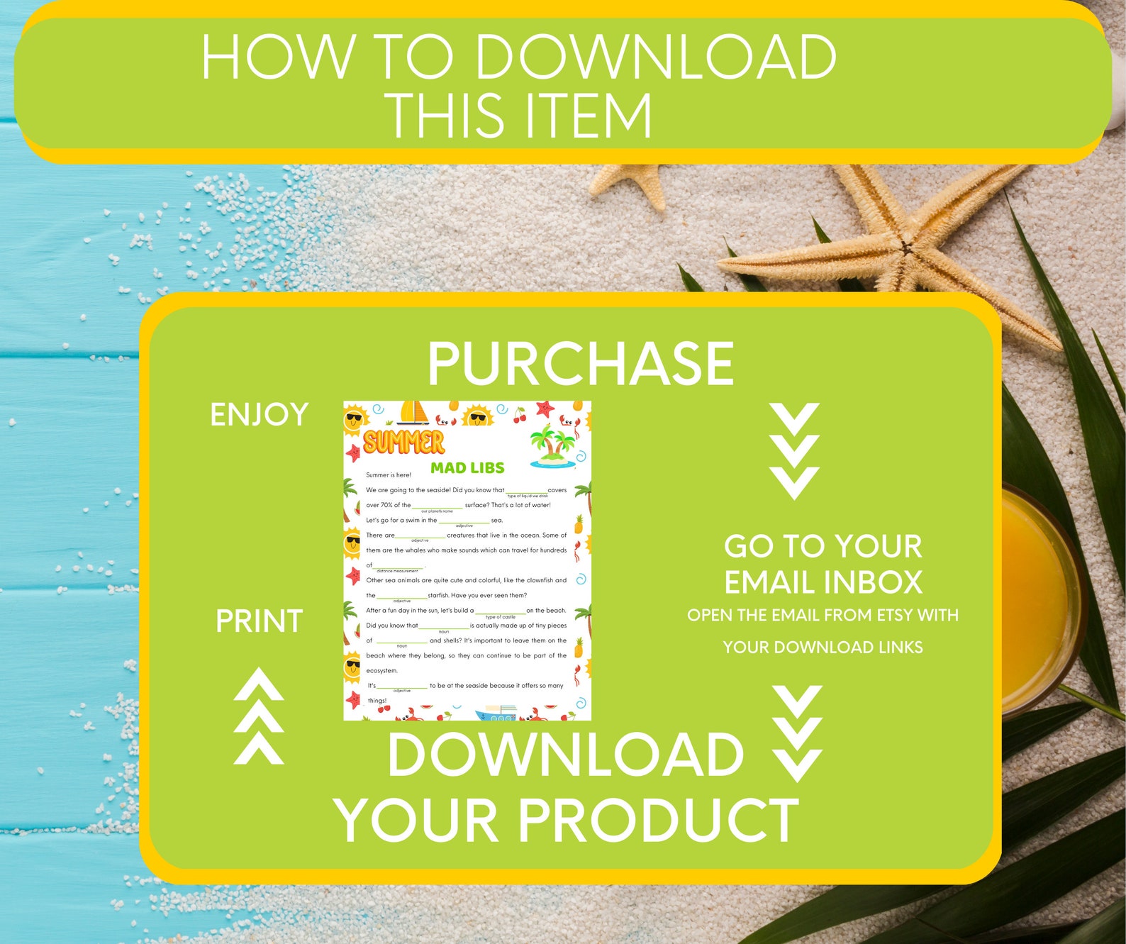 Summer Mad Libs Game Kids Summer Activities Kids Mad Libs Summer Game ...