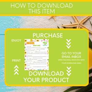 Summer Mad Libs Game Kids Summer Activities Kids Mad Libs Summer Game ...