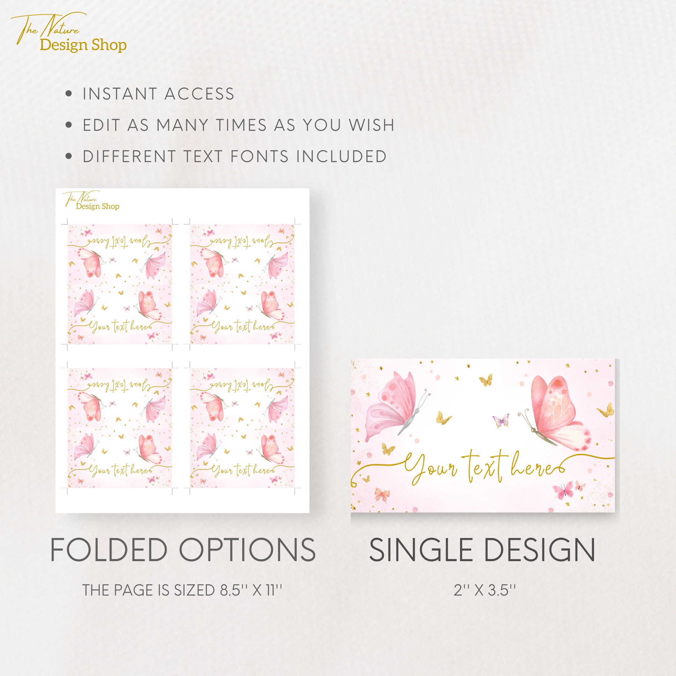 Editable Butterfly Food Label Tent Card Butterfly Birthday Food Card ...