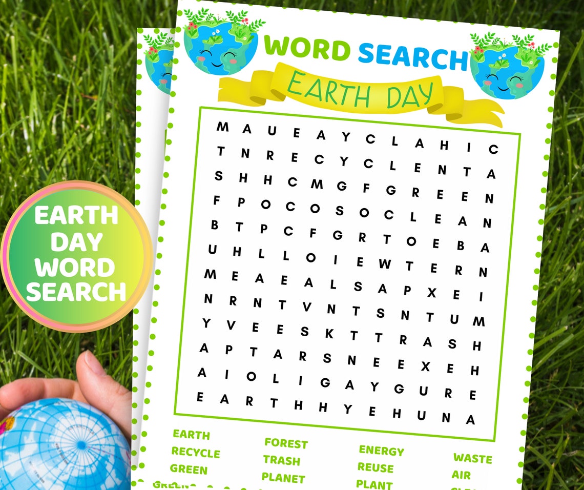 Earth Day Word Search Game Kids Earth Day Printable Games Earth Day ...