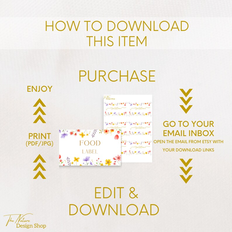 Editable Wildflower Food Label Wildflower Name Tag Wildflower Name ...