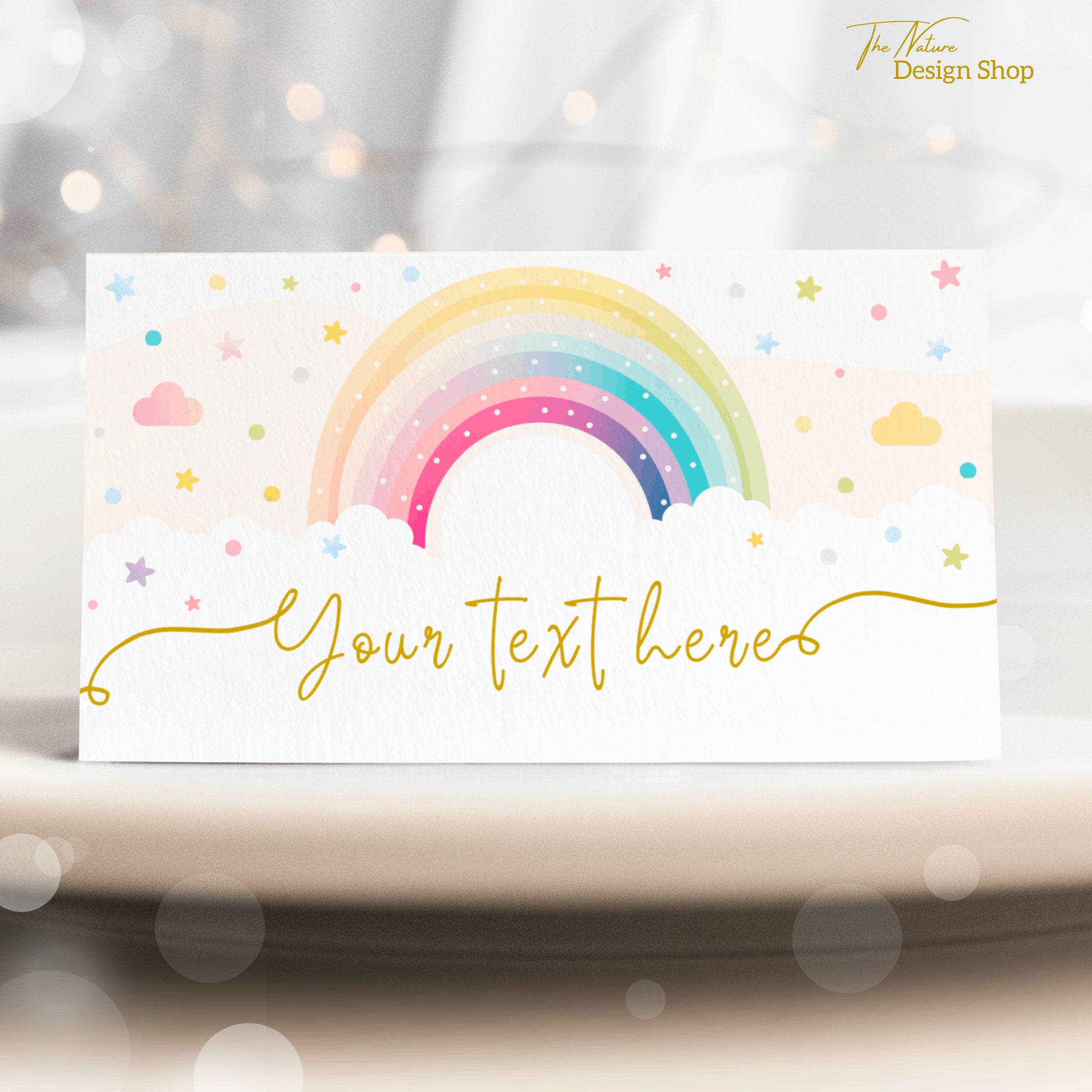 Editable Rainbow Food Label Tent Card Rainbow Name Tag Rainbow Place ...