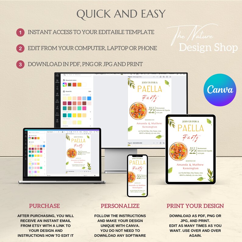 Paella Invitation Paella Party Invitation Paella Party Invite Spanish ...