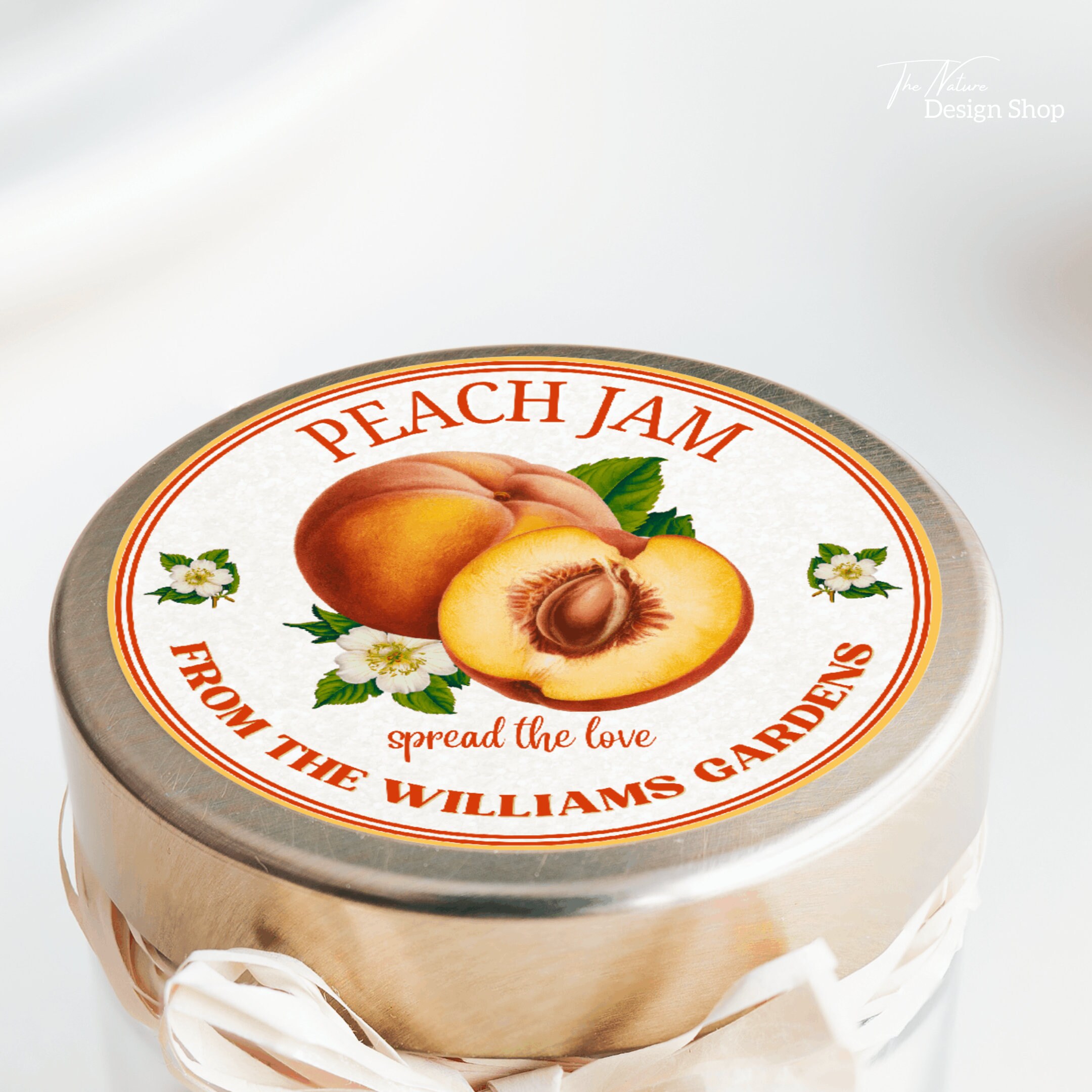 Editable Peach Jam Sticker Peach Jam Favor Stickers Template Jam Jar ...