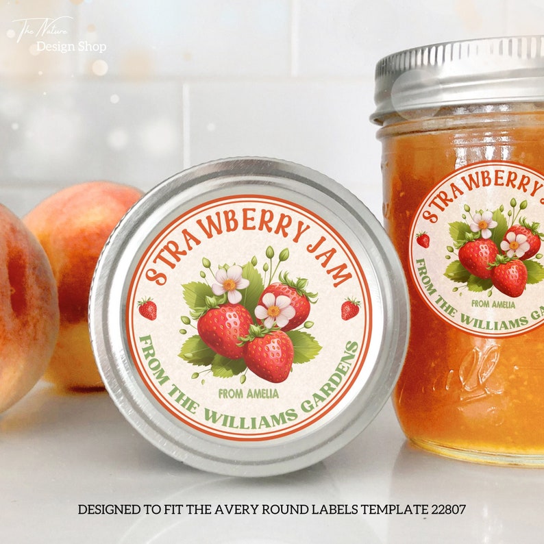 Editable Strawberry Jam Sticker Strawberry Jam Jar Labels Strawberry ...