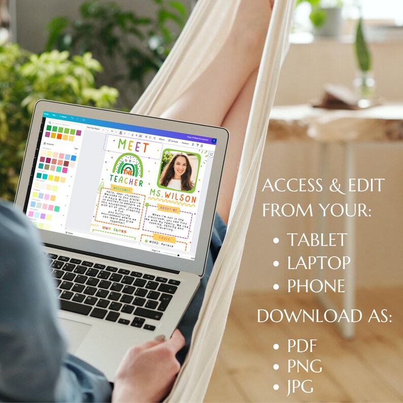 Meet the Teacher Editable Template Teacher Boho Rainbow Teacher Canva ...