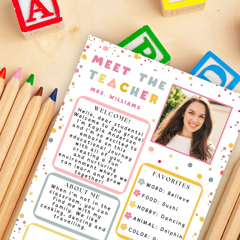 Meet the Teacher Editable Template Teacher Kindergarten Letter Template ...